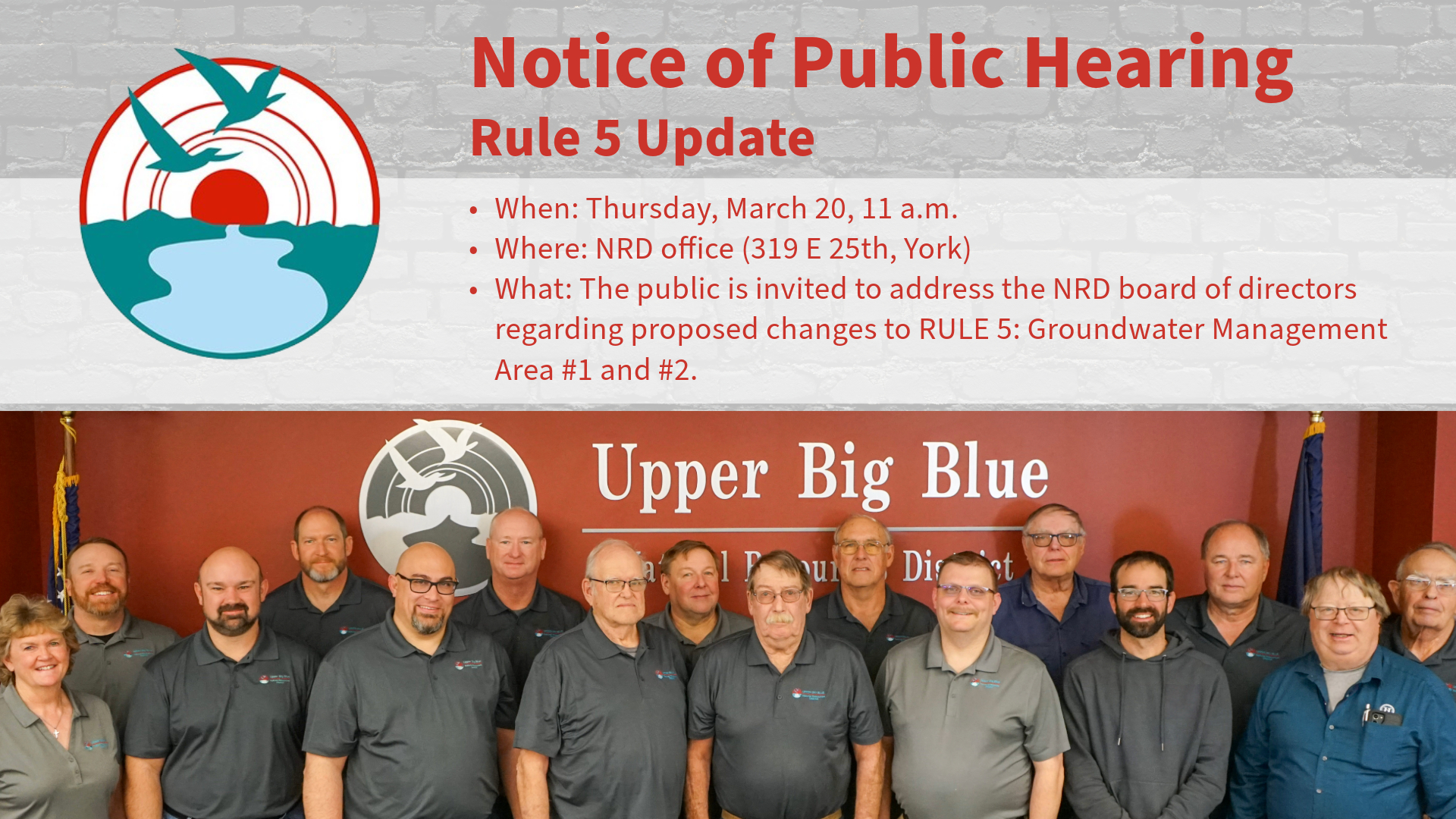 Rule 5 Update Public Hearing | Upper Big Blue Natural Resources District